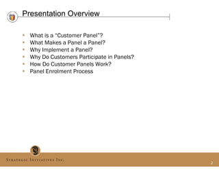 An introduction to customer panels | PPT
