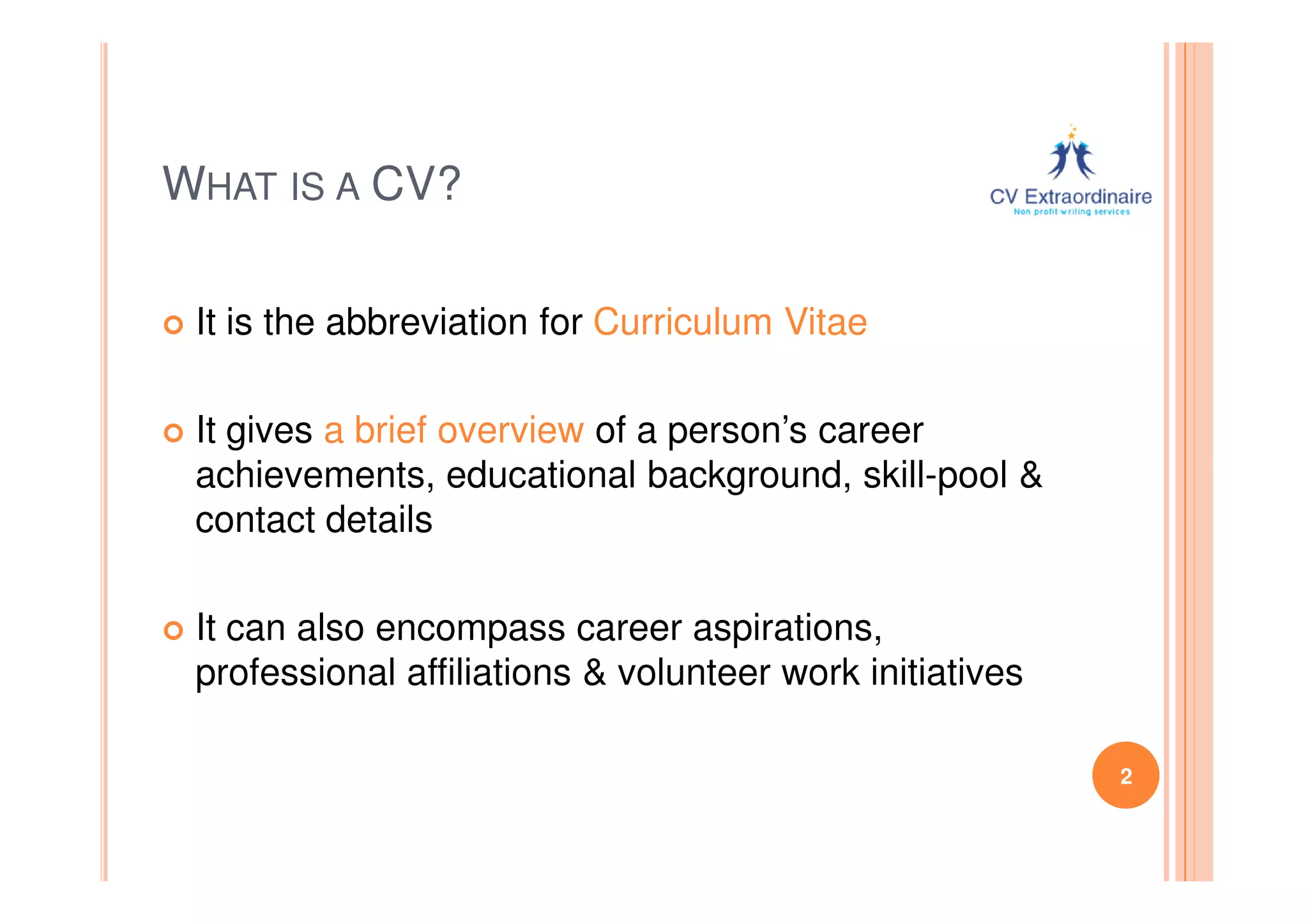 An introduction to cv writing extended | PDF