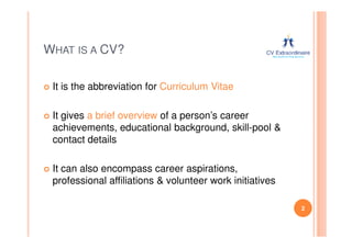 An introduction to cv writing extended | PDF