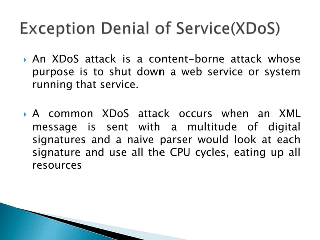 An introduction to denial of service attack | PPTX | Computer Networking | Computing
