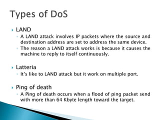 An introduction to denial of service attack | PPTX | Computer ...