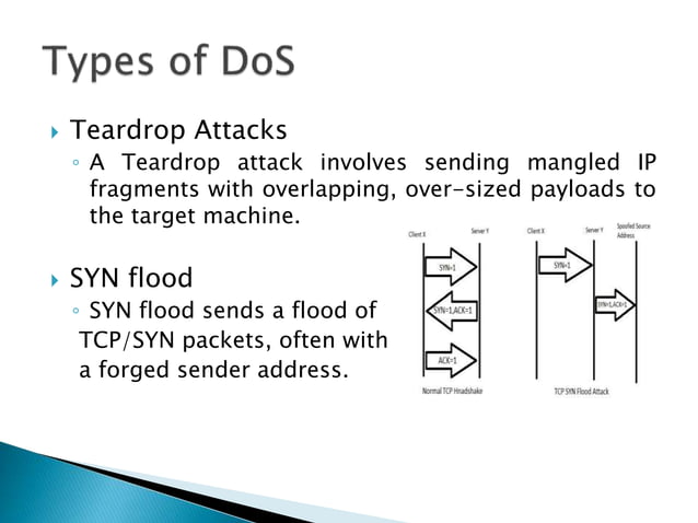 An introduction to denial of service attack | PPTX | Computer Networking | Computing
