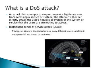 An introduction to denial of service attacks | PPTX | Computer Networking | Computing