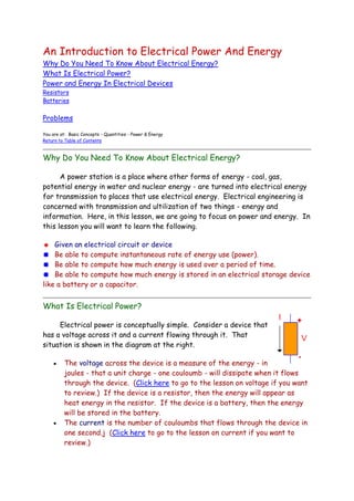 An introduction to electrical power and energy | PDF