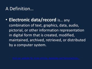 An introduction to electronic data management | PPT
