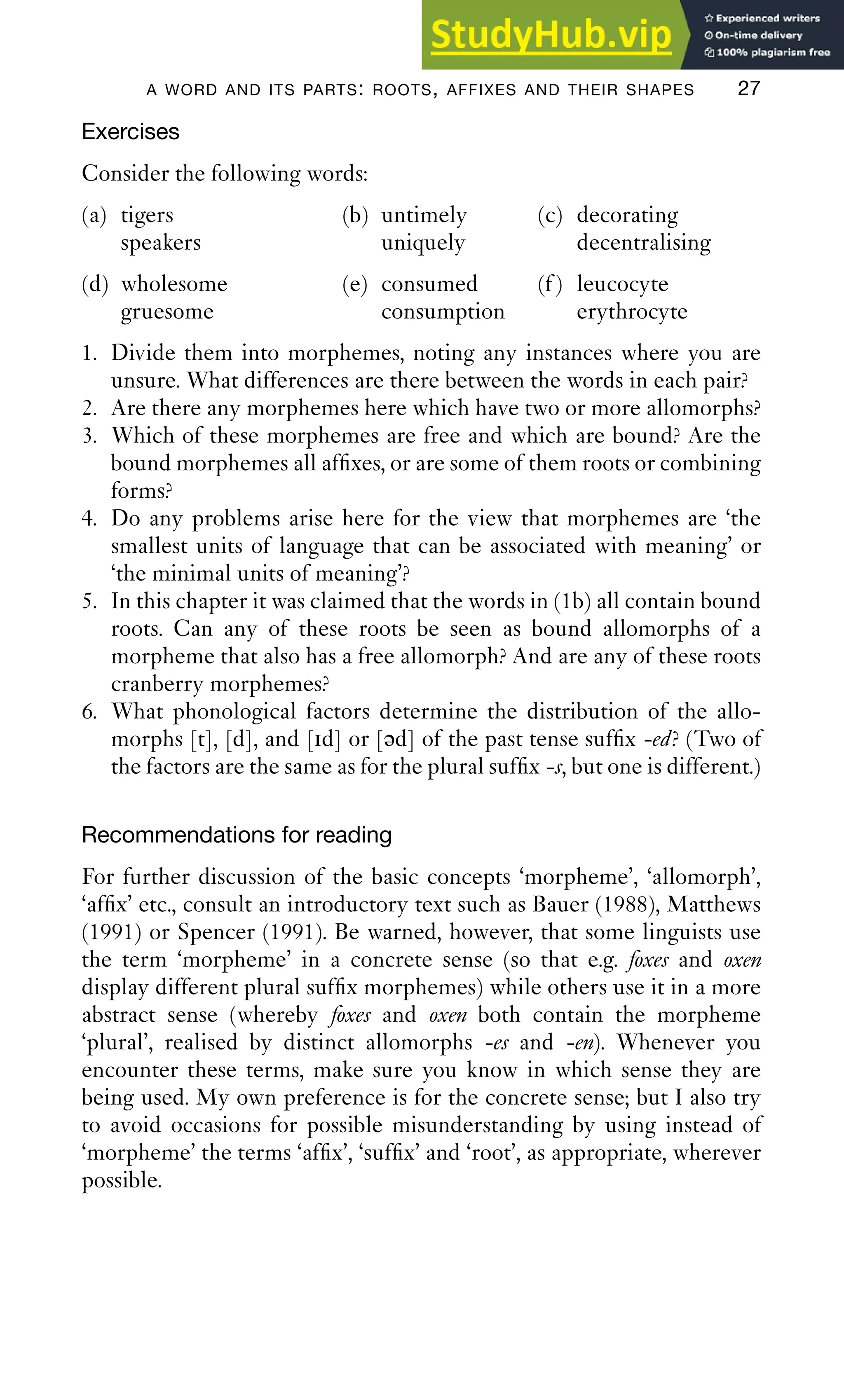 An Introduction To English Morphology Words And Their Structure