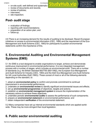An Introduction To Environmental Auditing | PDF