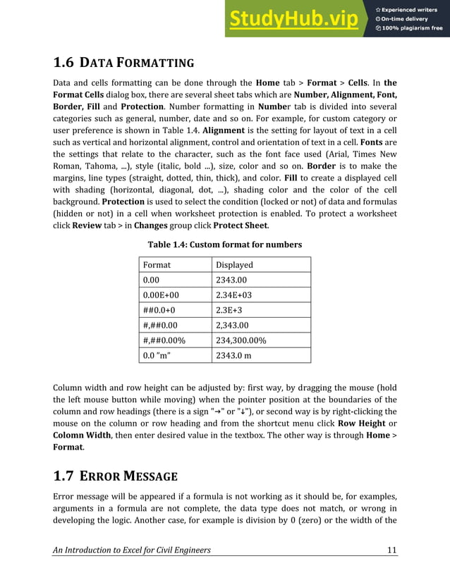 An Introduction To EXCEL For Civil Engineers From Engineering Theory To Excel Practice | PDF ...