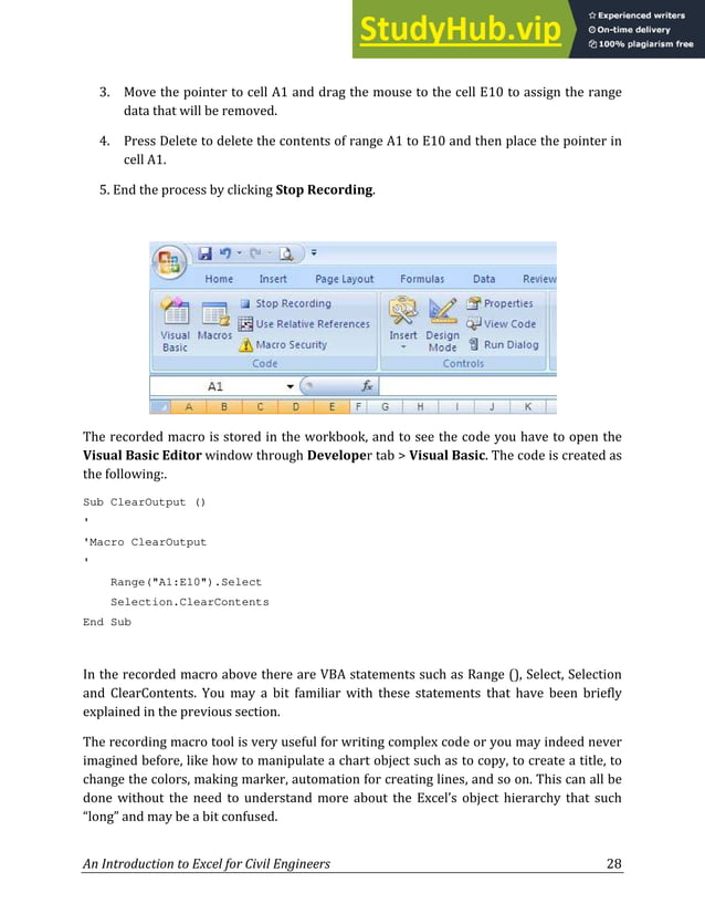 An Introduction To EXCEL For Civil Engineers From Engineering Theory To Excel Practice | PDF ...