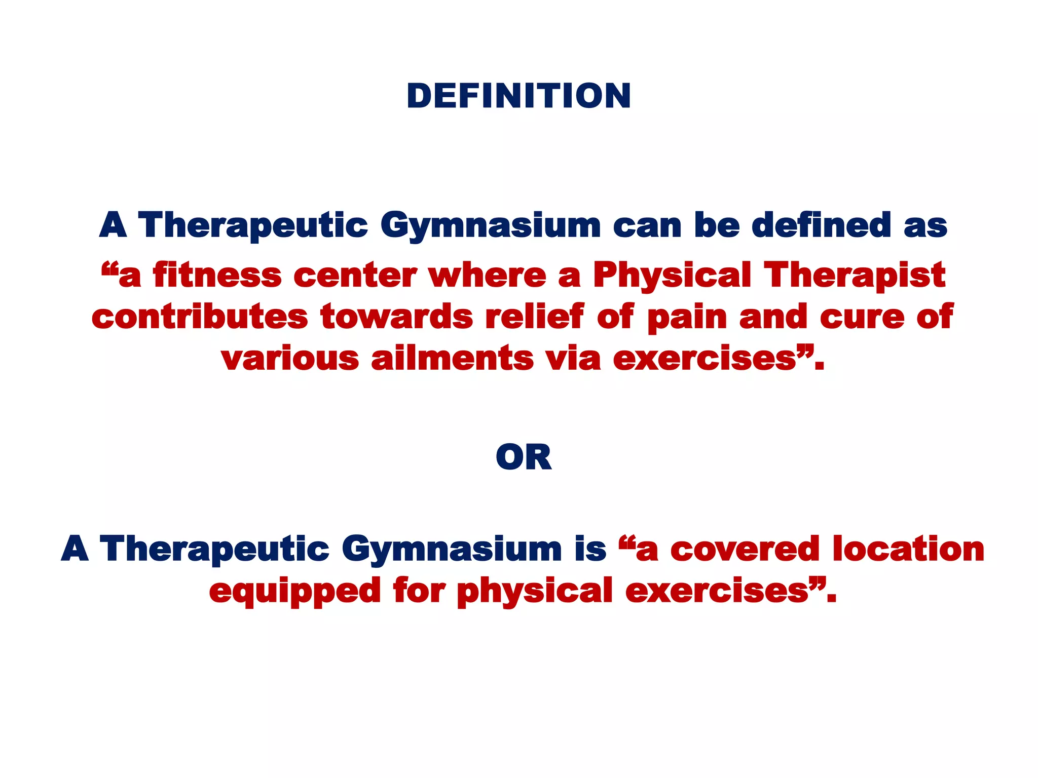 An Introduction To Exercise Therapy Unit ! | PPTX