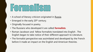 An Introduction to Formalism | PPTX