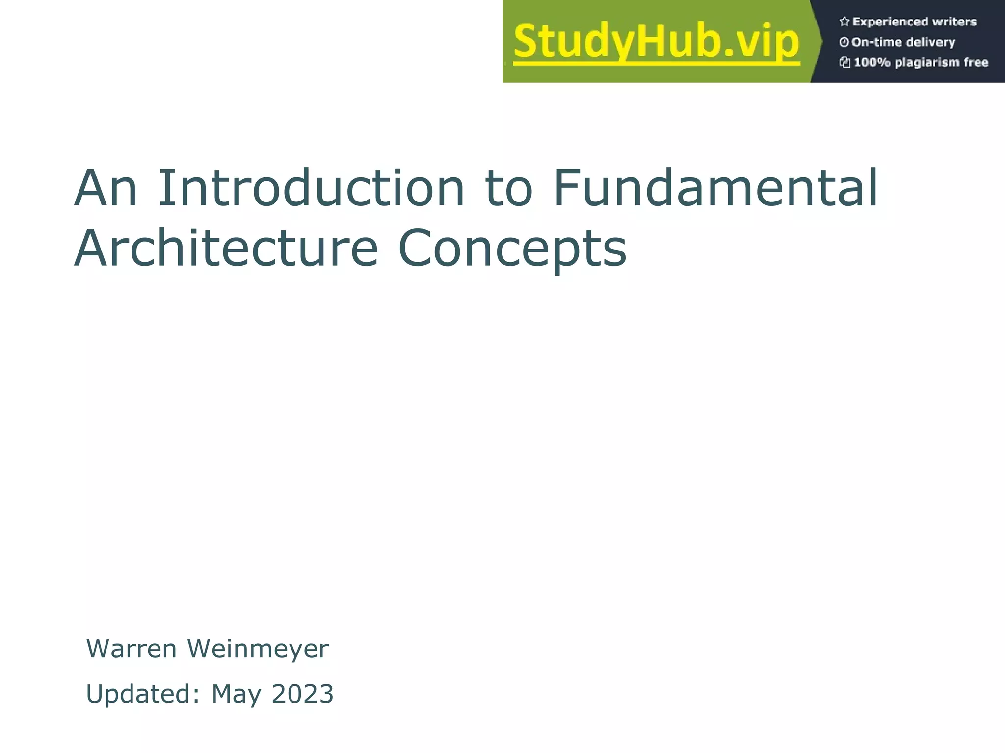An Introduction To Fundamental Architecture Concepts | PDF