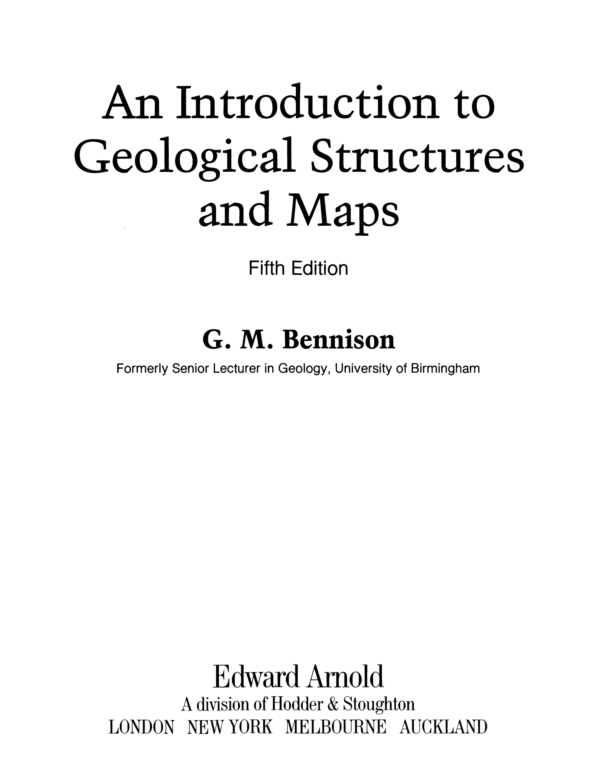An introduction to geological structures and maps (5 th ed.) | PDF