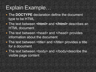An introduction to html | PPTX