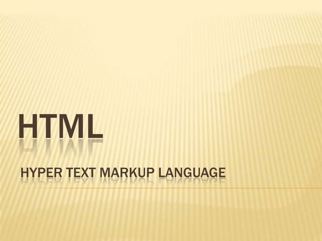 An Introduction to HTML | PPTX