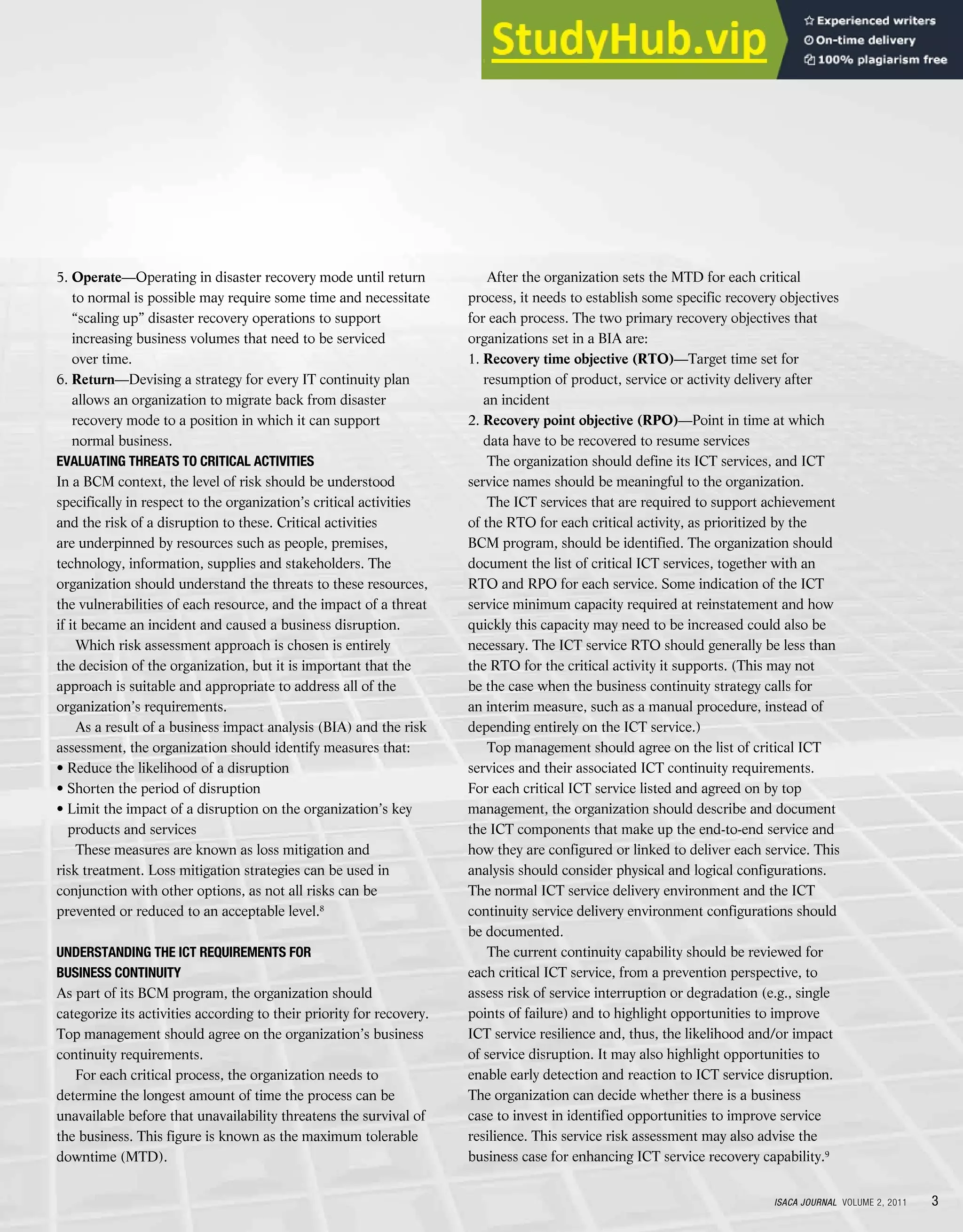 An Introduction To ICT Continuity Based On BS 25777 | PDF