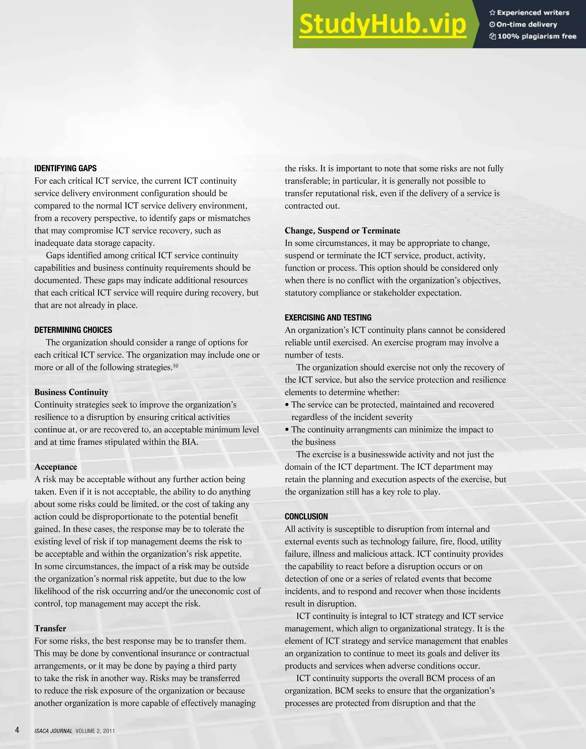 An Introduction To ICT Continuity Based On BS 25777 | PDF | IT and ...