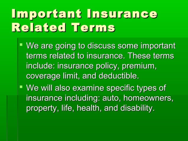 An introduction to insurance notes | PPT