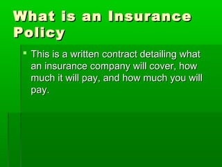 An introduction to insurance notes | PPT