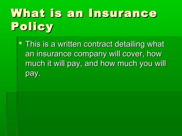 An introduction to insurance notes | PPT