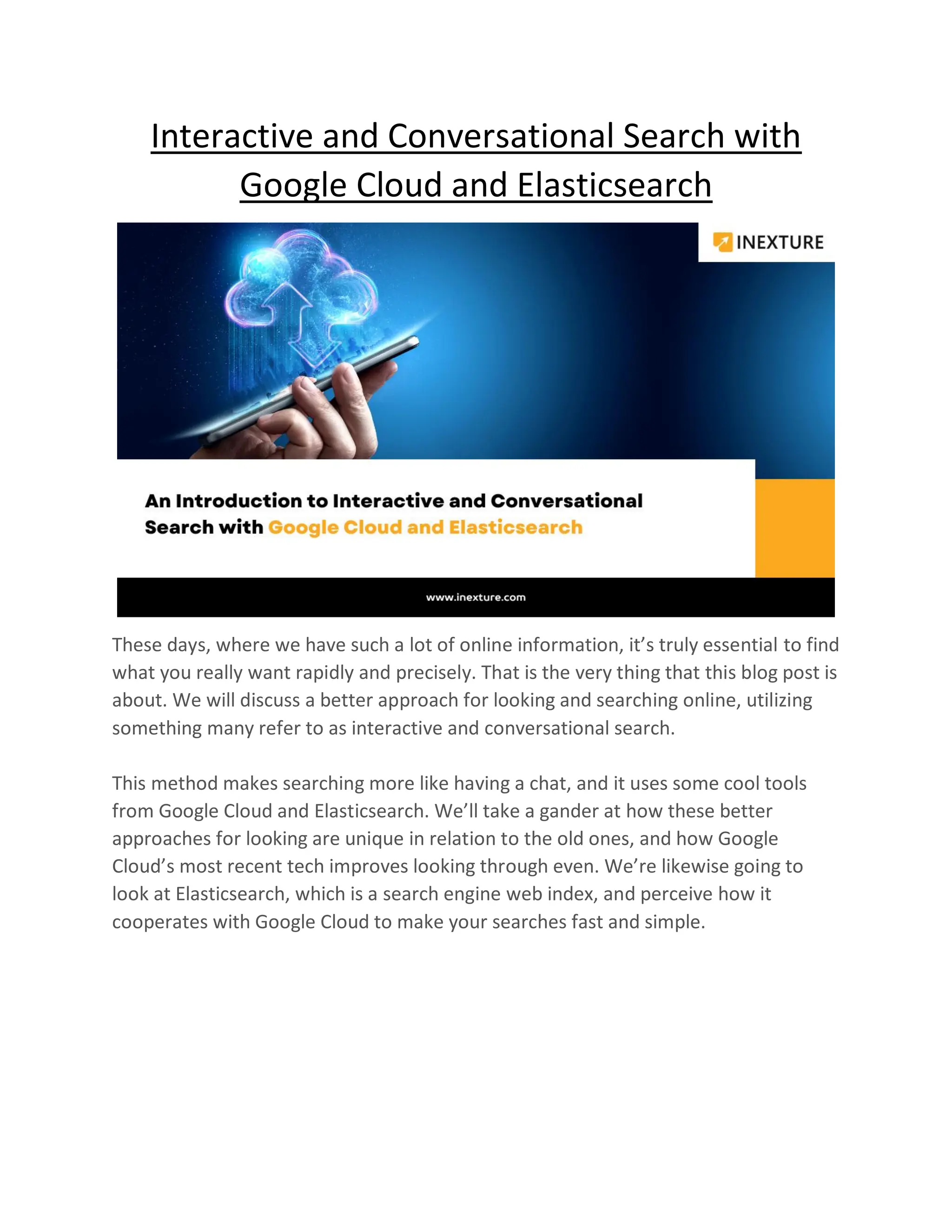 Interactive and Conversational Search with Google Cloud and Elasticsearch | PDF