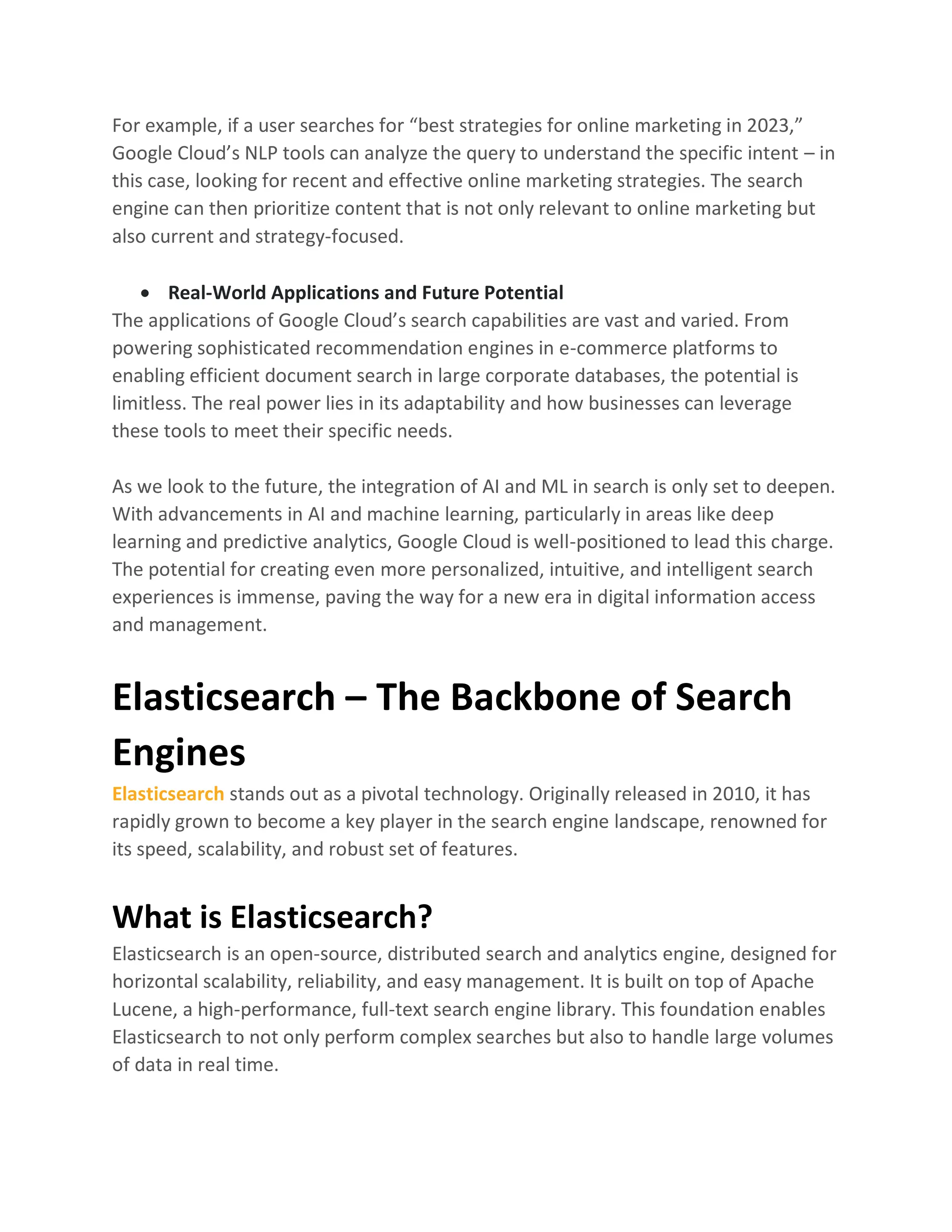 Interactive and Conversational Search with Google Cloud and Elasticsearch | PDF