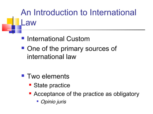 An introduction to international law | PPT