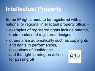 An Introduction to Intellectual Property for Commercial Lawyers | PPTX