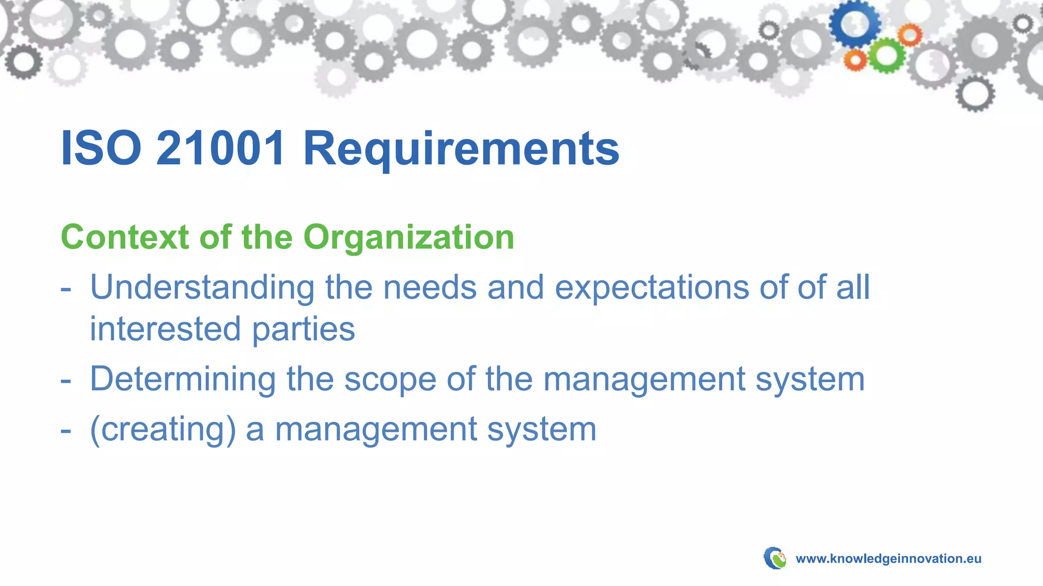 An introduction to ISO 21001 | PPTX