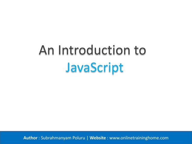 An overview of JavaScript