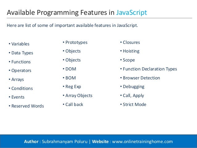 An overview of JavaScript