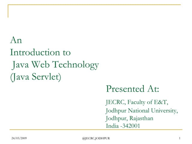 An Introduction To Java Web Technology | PPT | Web Development | Internet
