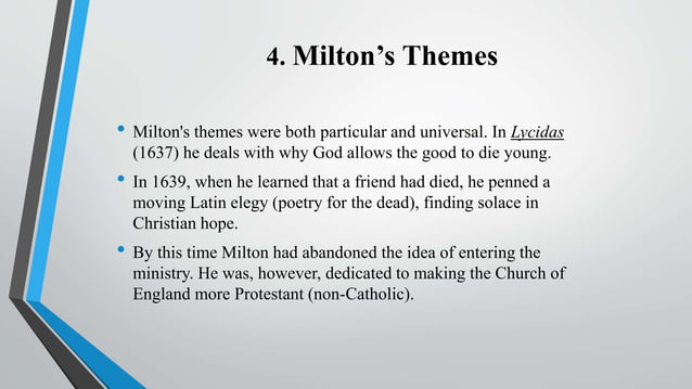 John Milton and his age | PPTX | Christianity | Religion & Spirituality