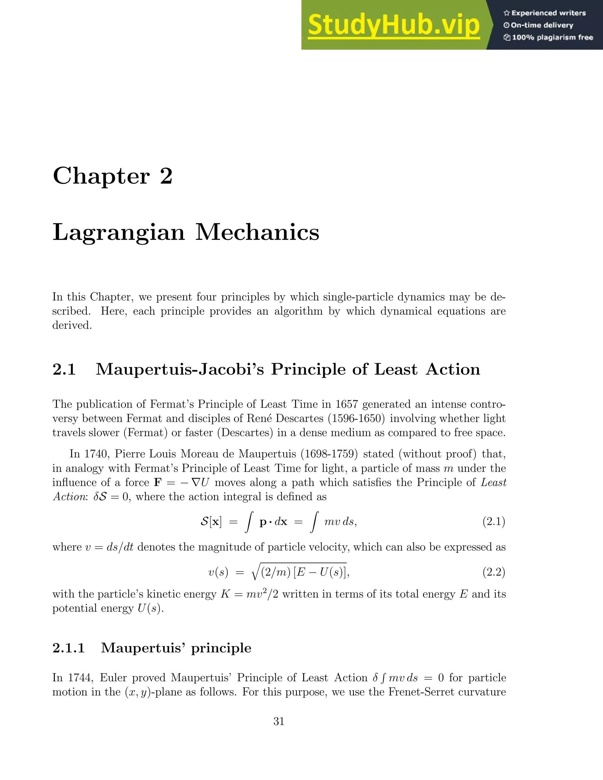 AN INTRODUCTION TO LAGRANGIAN MECHANICS | PDF