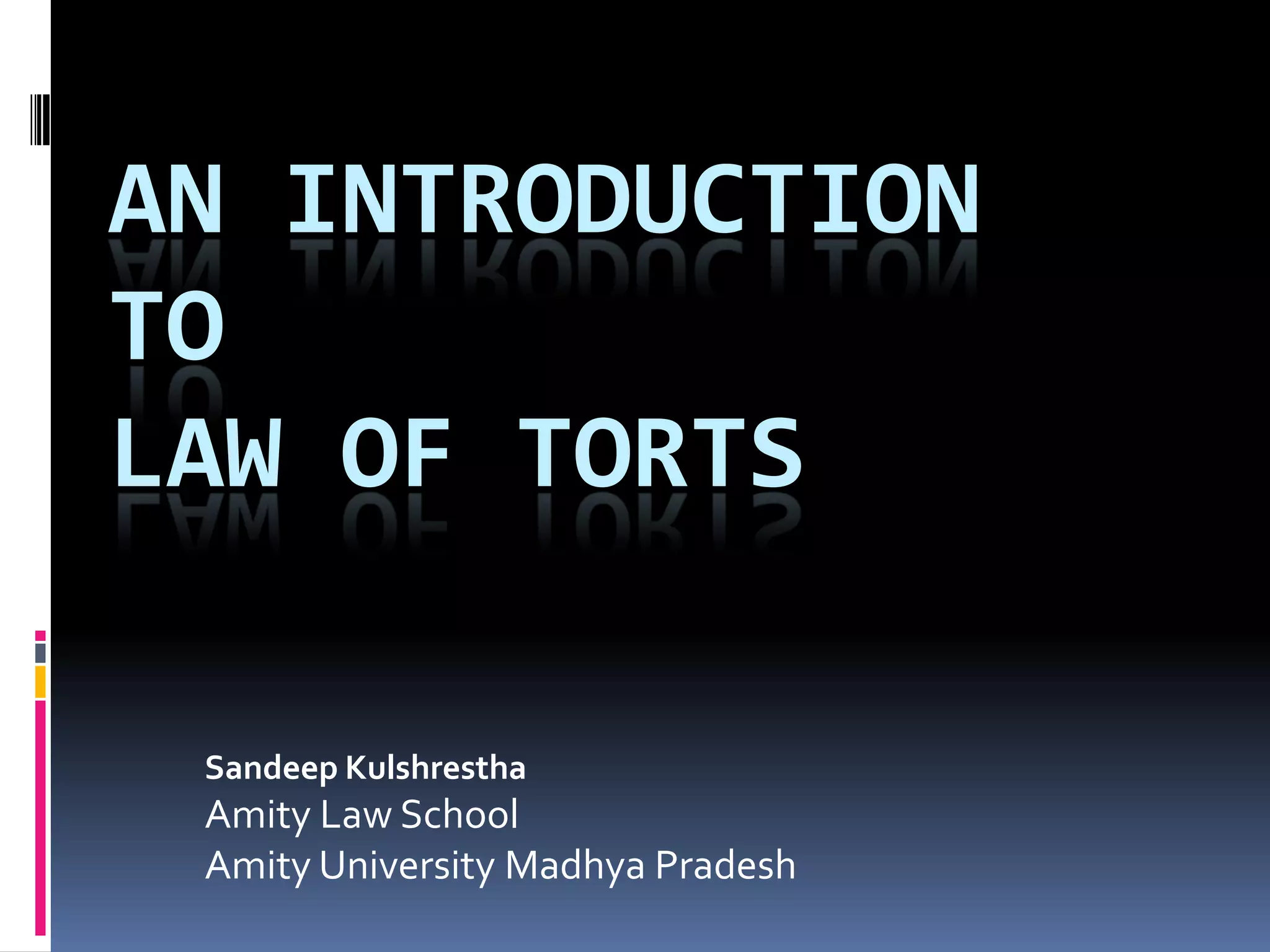 An introduction to law of torts | PDF | Law