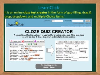 An introduction to learn click, classtools, and kwiksurveys | PPT