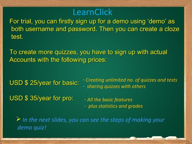 An introduction to learn click, classtools, and kwiksurveys | PPT