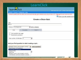 An introduction to learn click, classtools, and kwiksurveys | PPT