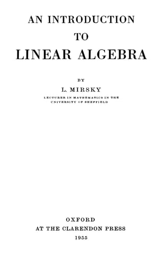 An introduction to linear algebra | PDF