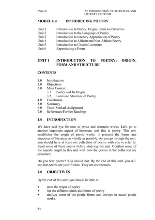 An introduction to literature and literary criticism | PDF