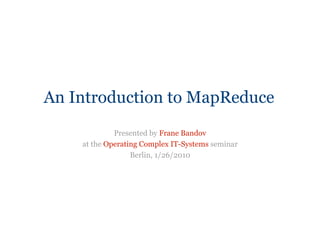 An Introduction to MapReduce | PDF