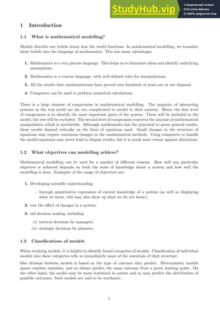 An Introduction To Mathematical Modelling | PDF