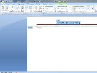 ITFT - An introduction to Microsoft Word | PPTX