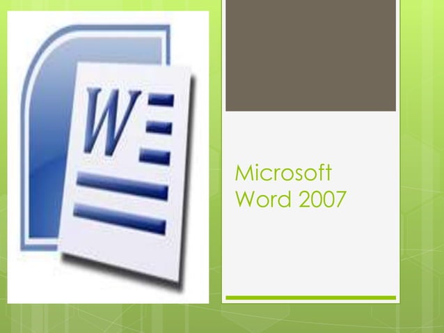 An introduction to microsoft office 2007 lecture | PPTX | Desktop ...