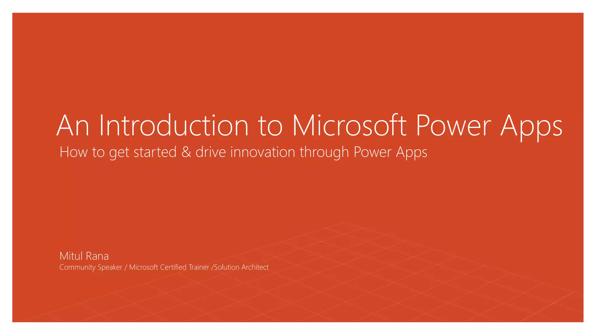 An introduction to microsoft power apps | PPTX
