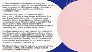 An Introduction to Misdemeanor and Felony Crimes | PPTX