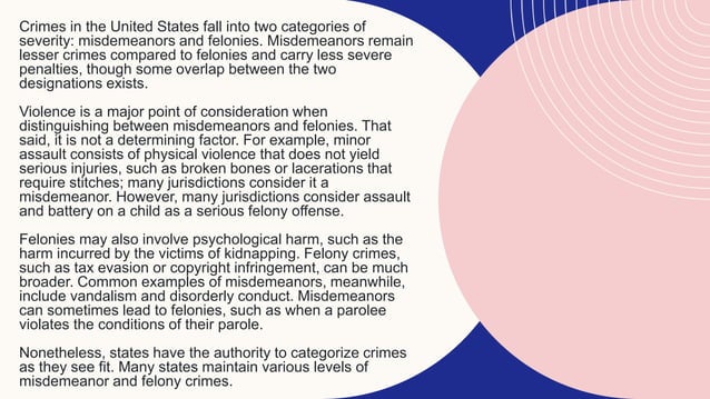 An Introduction to Misdemeanor and Felony Crimes | PPT