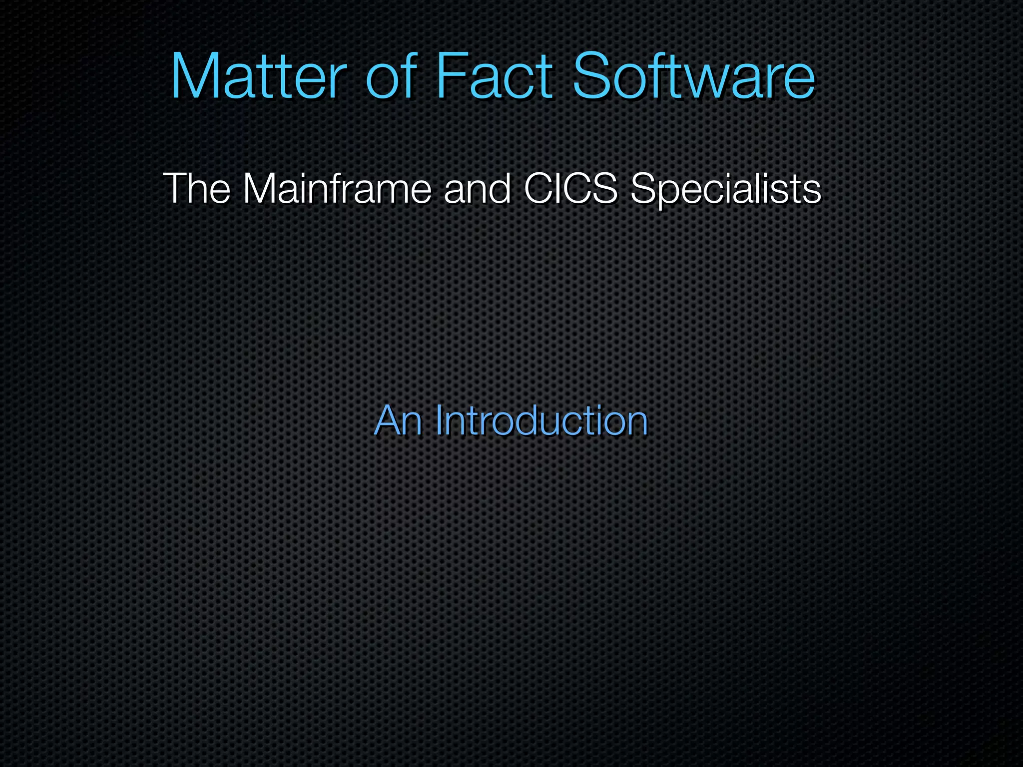 An introduction to Matter of Fact Software - 2012 | PDF