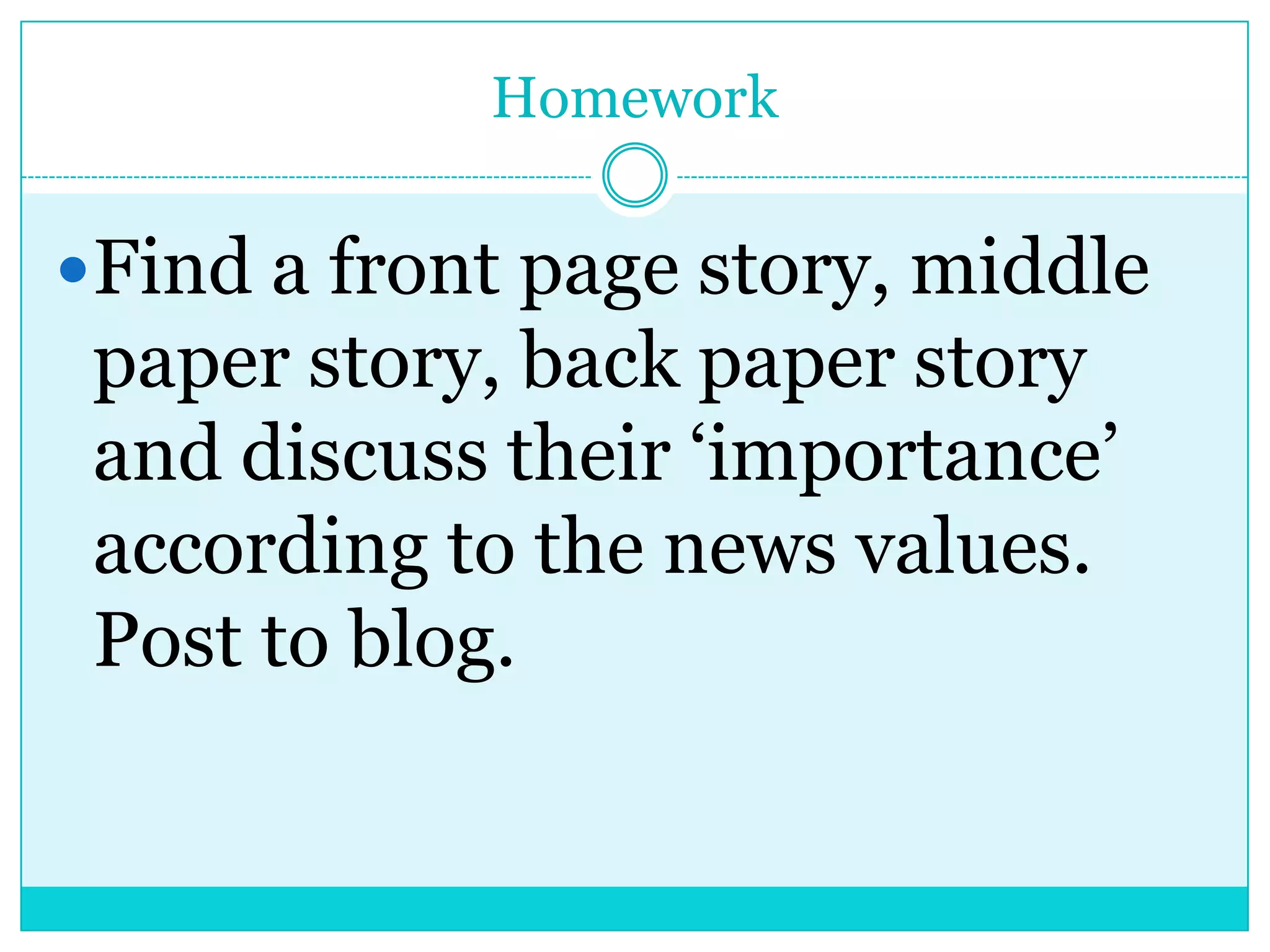 An introduction to news values | PPTX