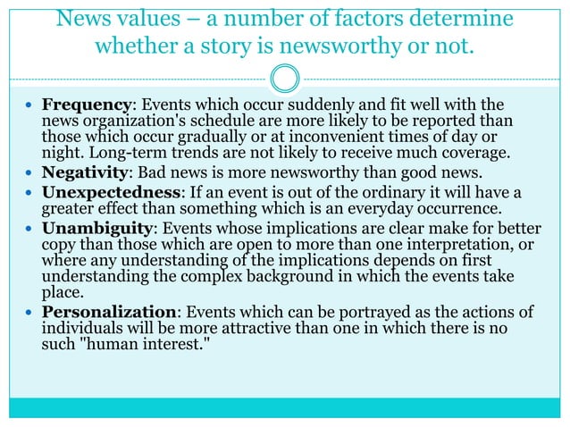 An introduction to news values | PPTX